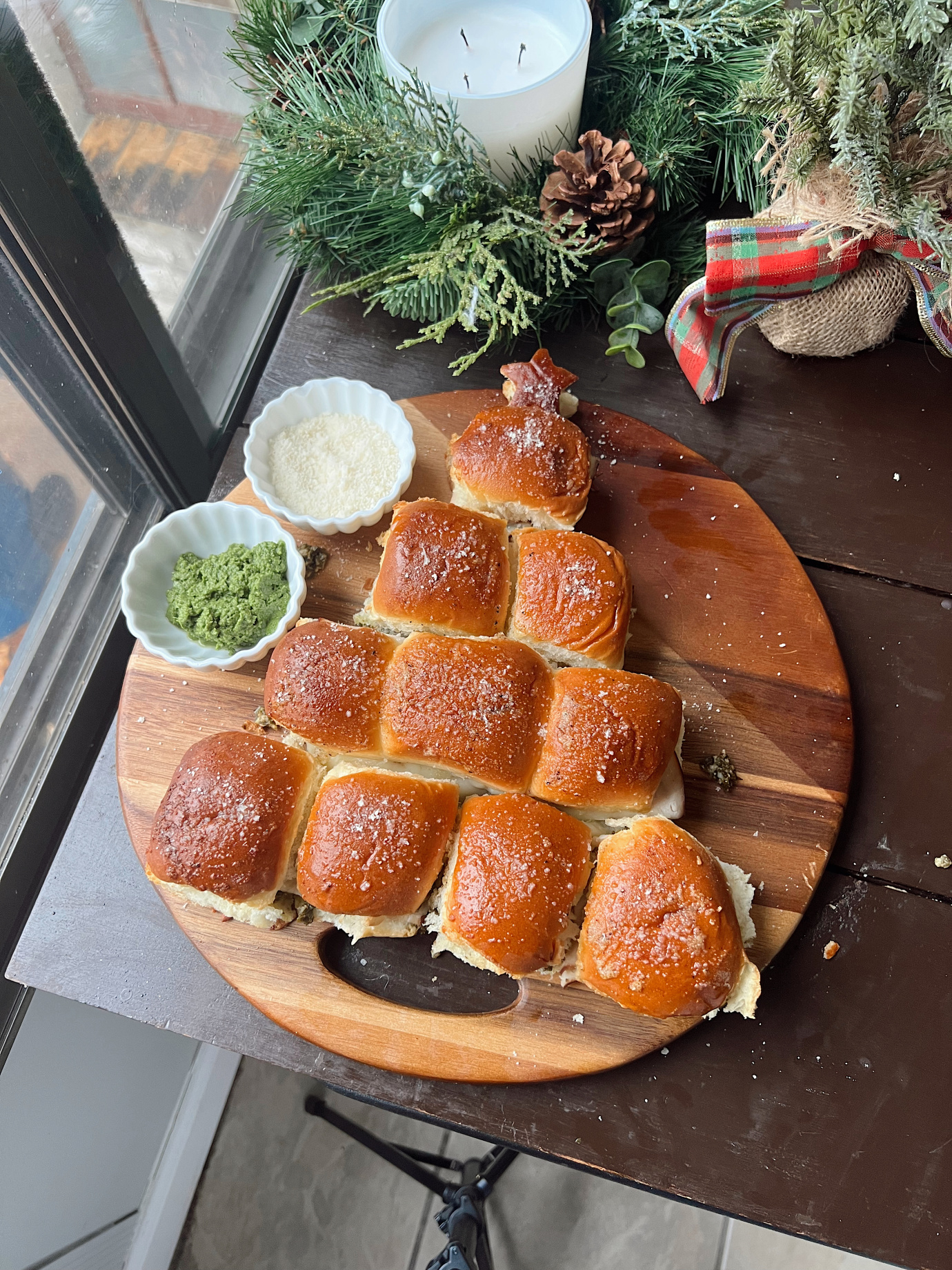 Pesto Christmas Tree Sliders - Choosing Balance