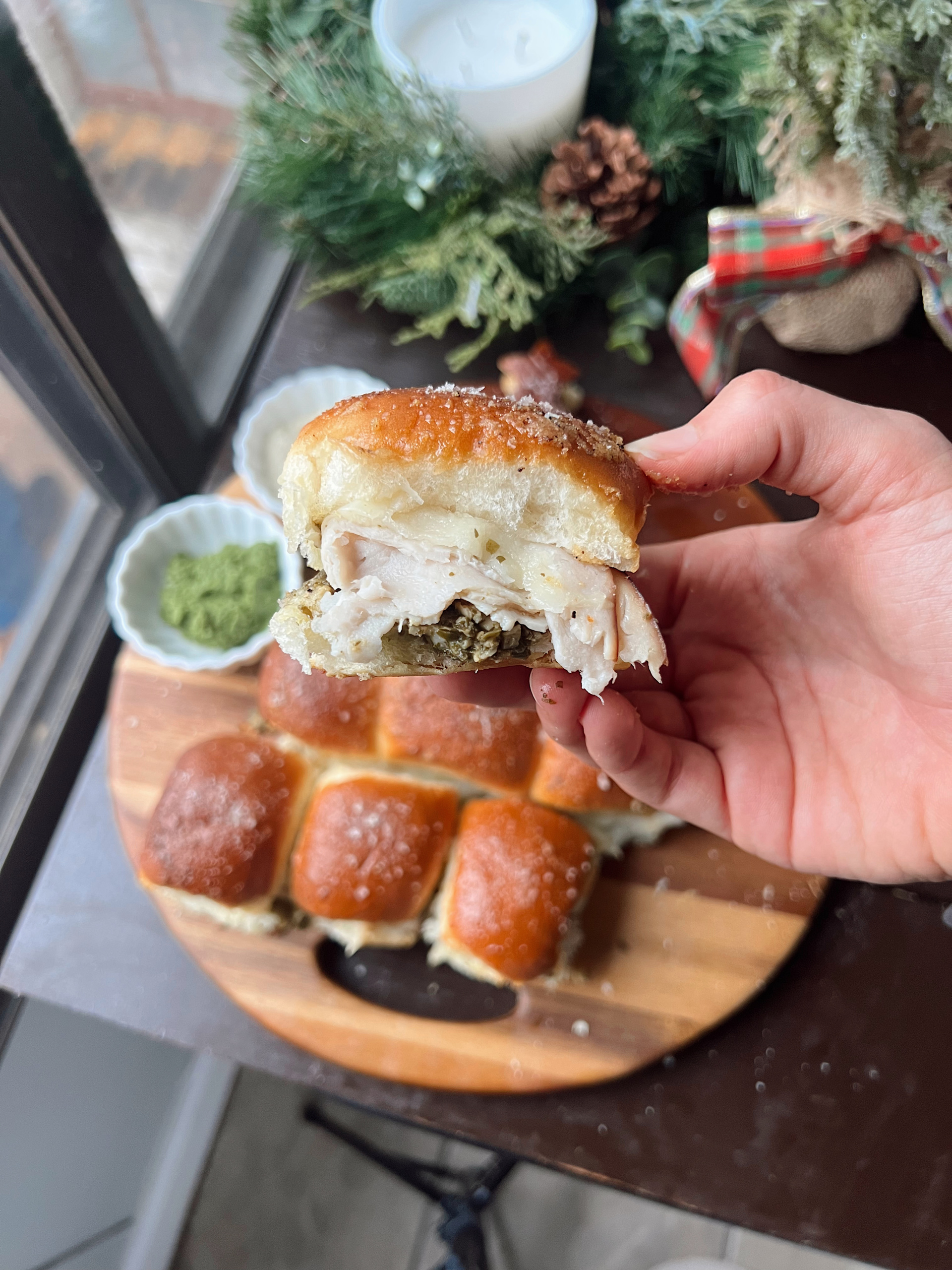 Pesto Christmas Tree Sliders - Choosing Balance