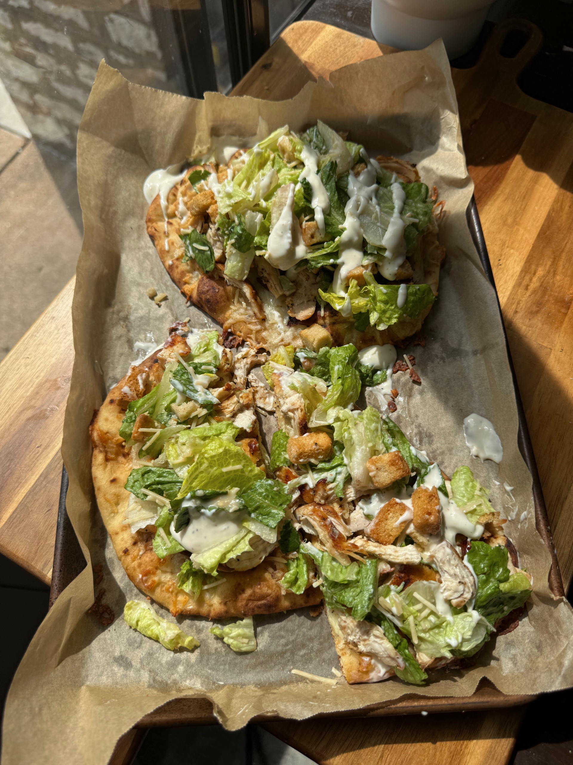 Chicken Caesar Salad Flatbreads - Choosing Balance