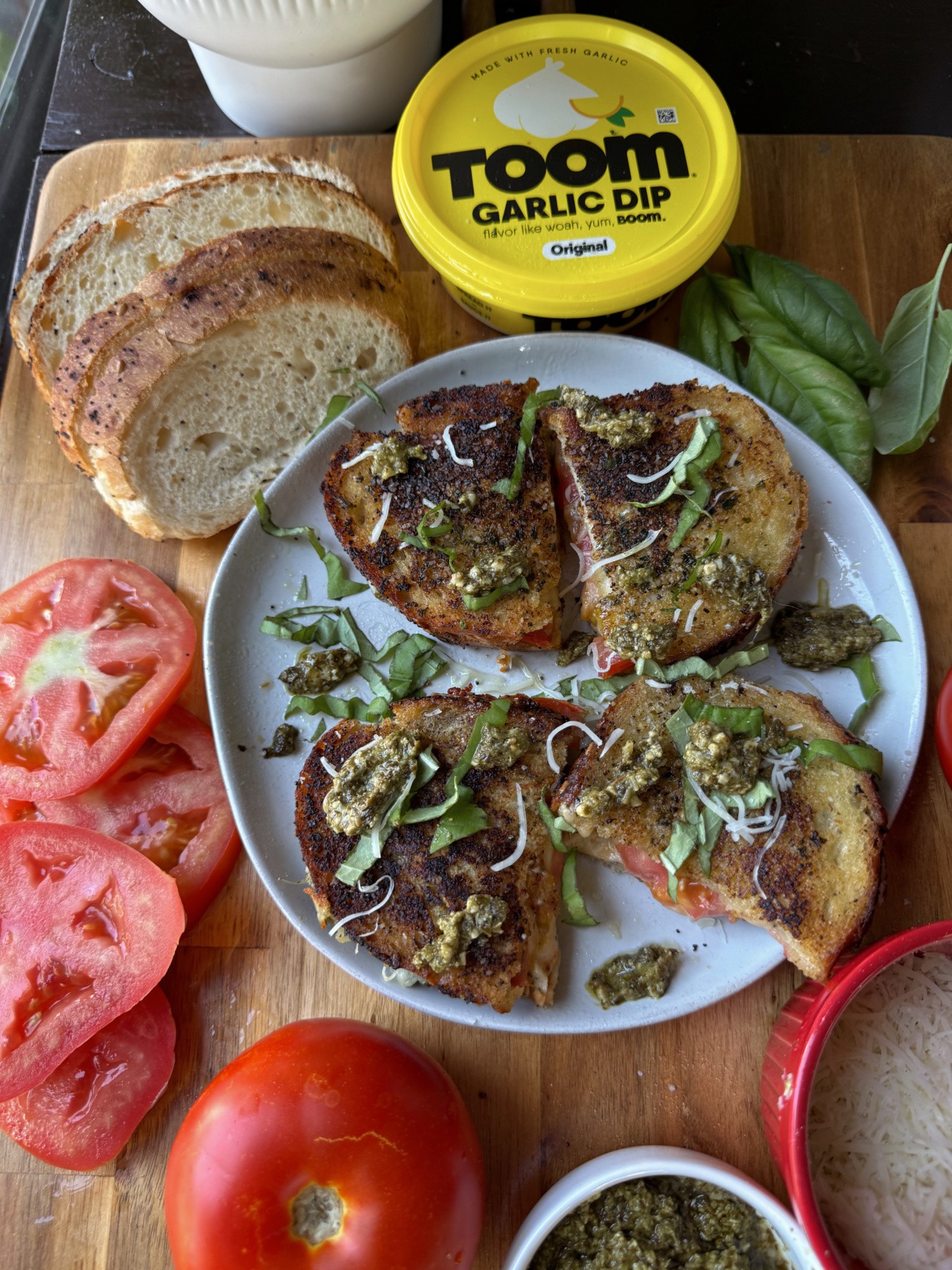 Garlic Caprese Grilled Cheese - Choosing Balance