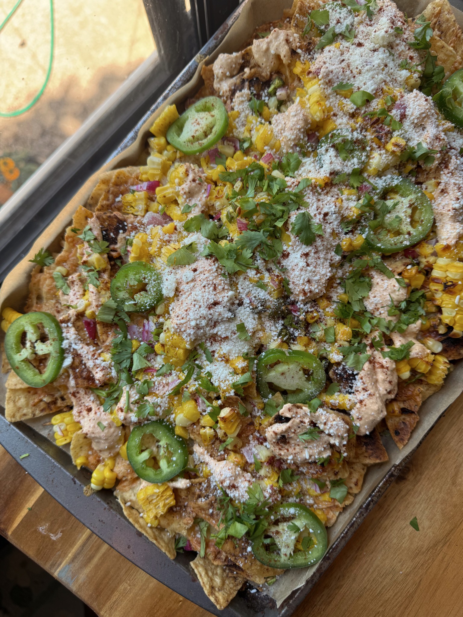 Street Corn Sheet Pan Nachos - Choosing Balance