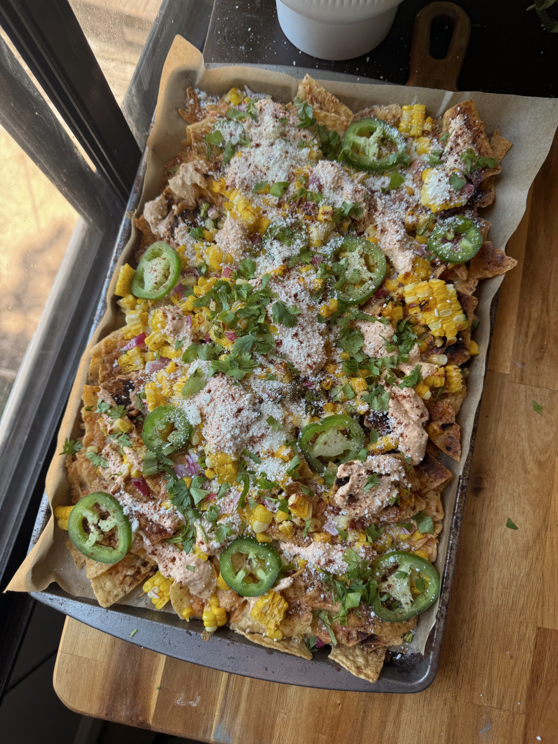 Street Corn Sheet Pan Nachos - Choosing Balance
