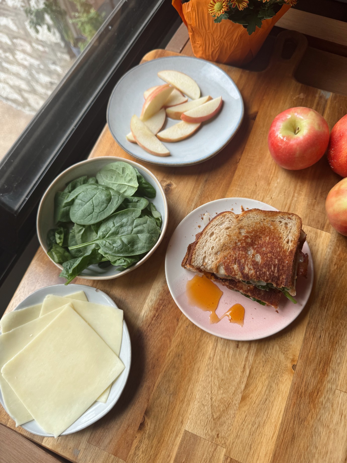 Apple, White Cheddar, & Hot Honey Grilled Cheese - Choosing Balance
